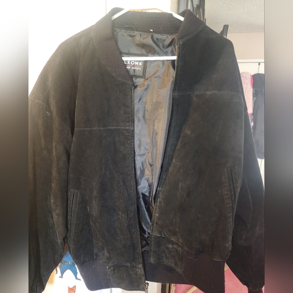 Wilsons Leather | Jackets & Coats | Wilsons Mens Suede Black Jacket ...